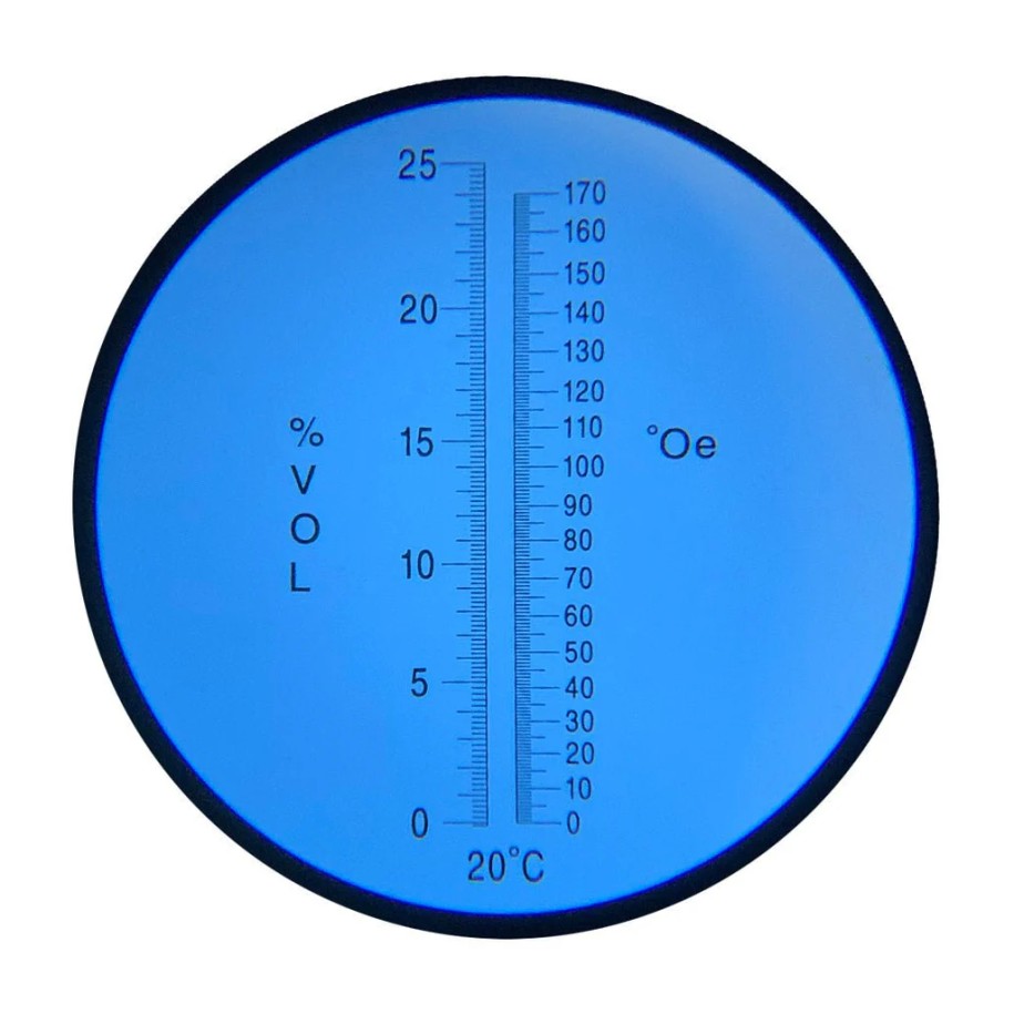 Refraktometras pagal ˚Oe, alkoholis vol%